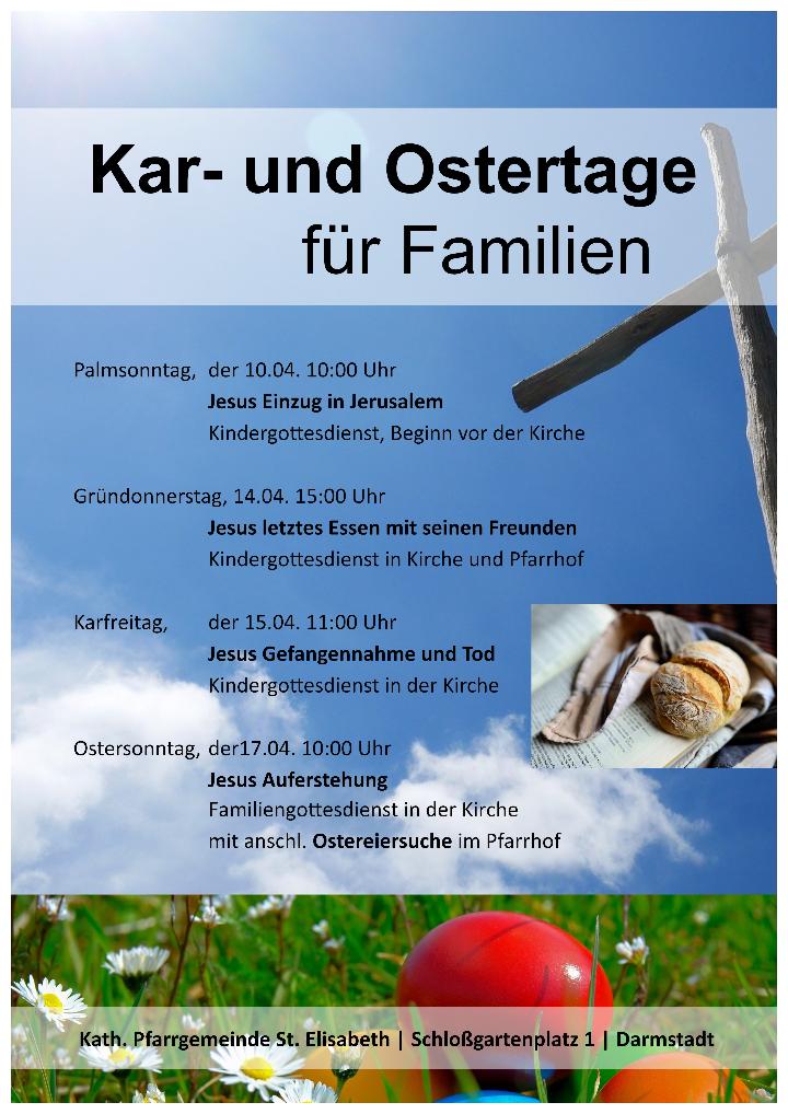Kar- und Ostertage für Familien Pfarrei St. Elisabeth Darmstadt