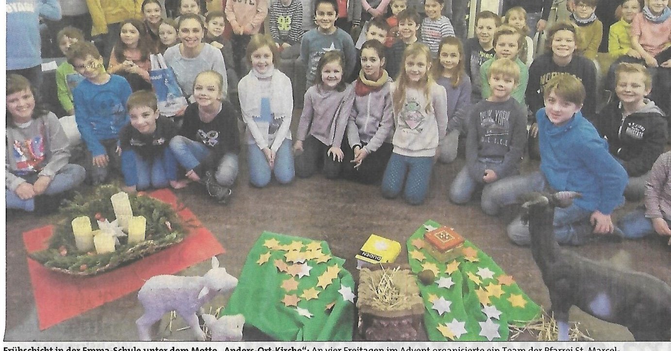 Frühschicht in der Emma-Schule unter dem Motto "Anders-Ort-Kirche ...