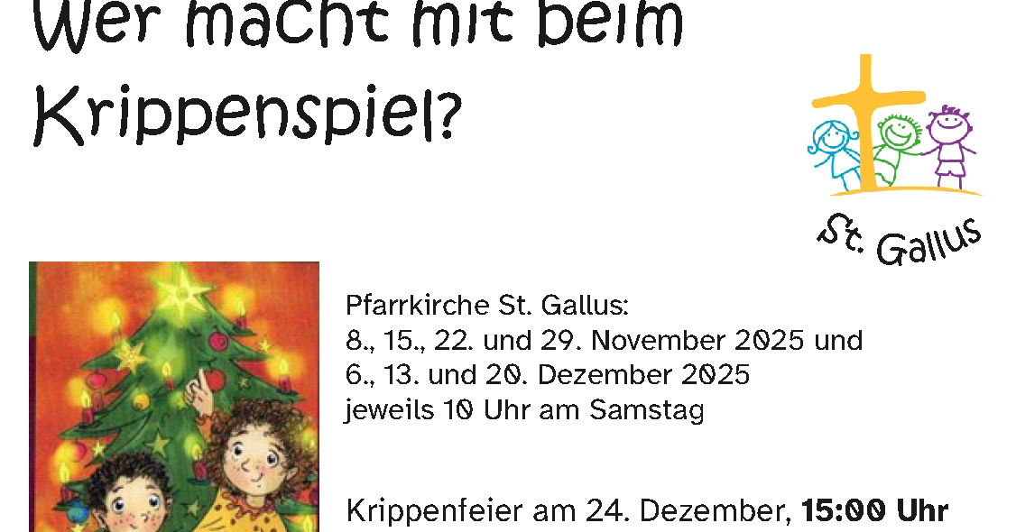 Wer macht mit beim Krippenspiel? | Pfarrei Heilig Geist Otzberger Land